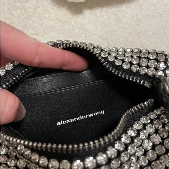 Alexander Wang | Bags | Alexander Wang Medium Heiress Rhinestone Mesh Pouch W Crossbody Chain ...